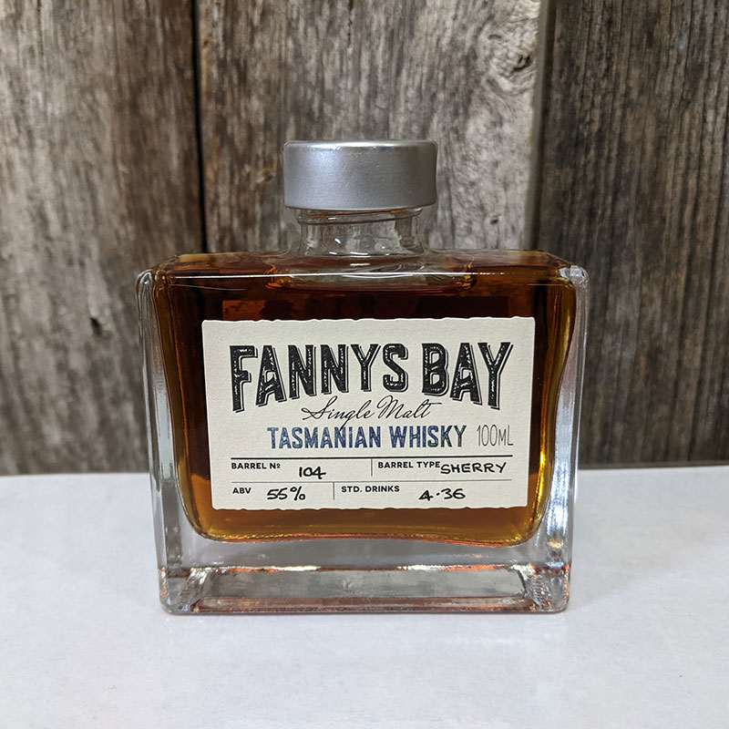 Sherry Gift Bottle 55%abv 100mls Barrel 104 | Fannys Bay Distillery